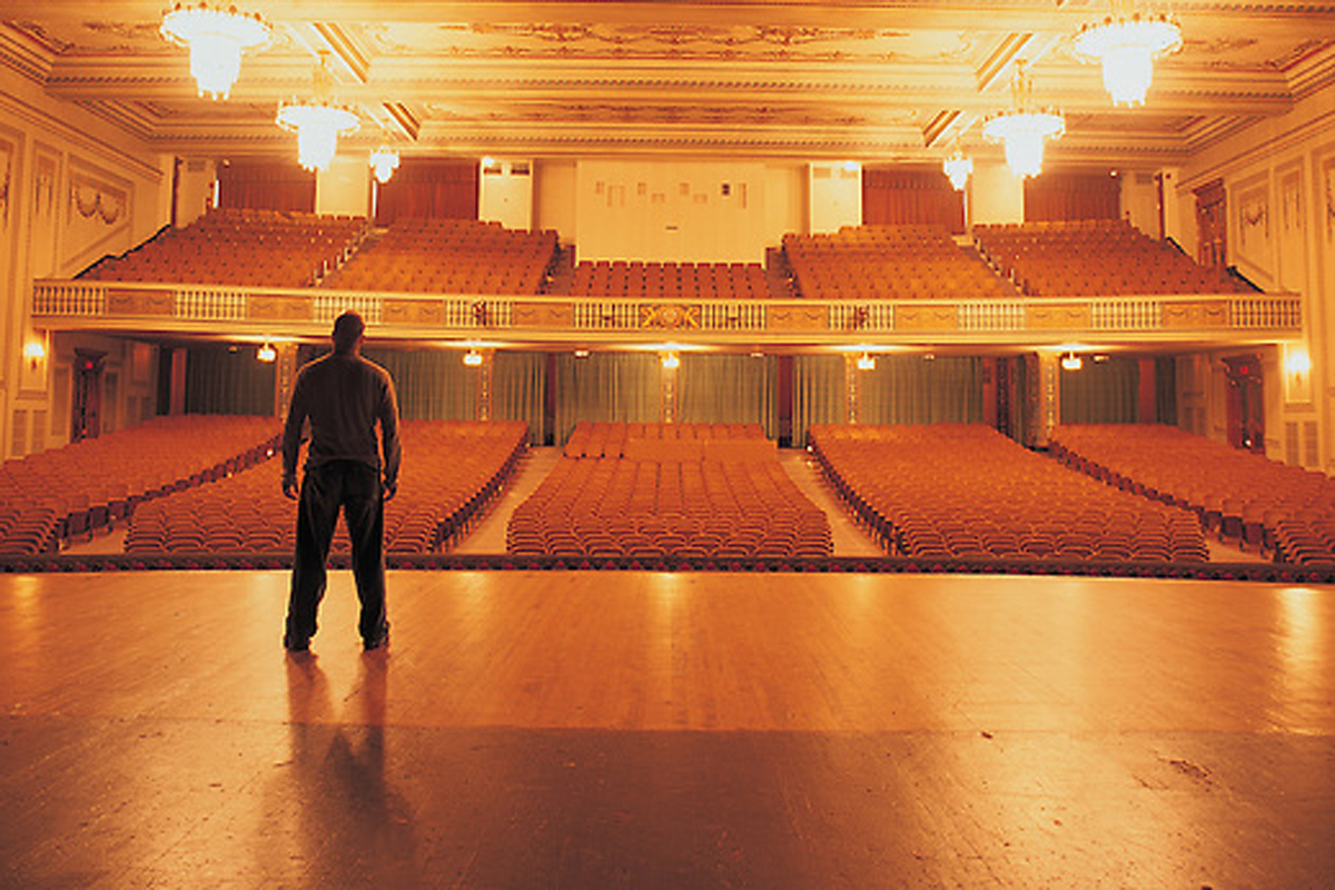 Actor Alone On Stage